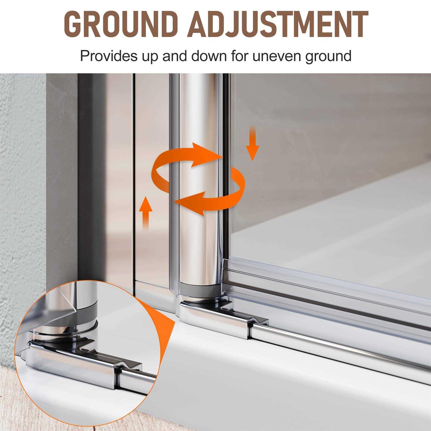 Sunny Shower 72 In H Bi Fold Hinged Semi Frameless Shower Door